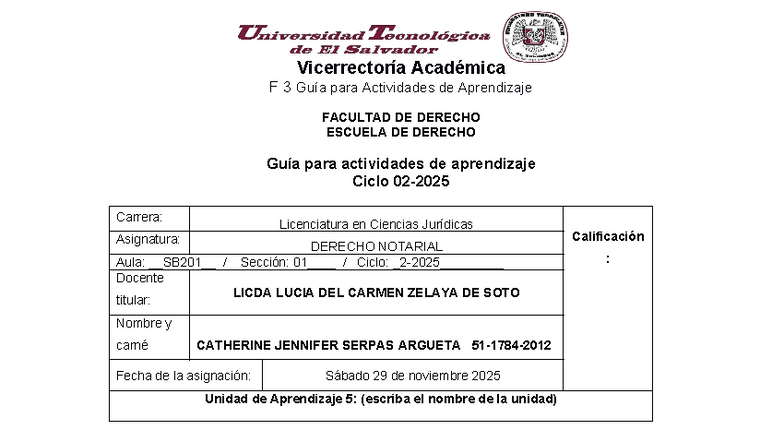 Guía de Aprendizaje para Derecho Notarial - T-388 - Studocu