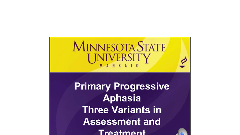 Primary Progressive Aphasia: Assessment & Treatment Strategies (PPA ...
