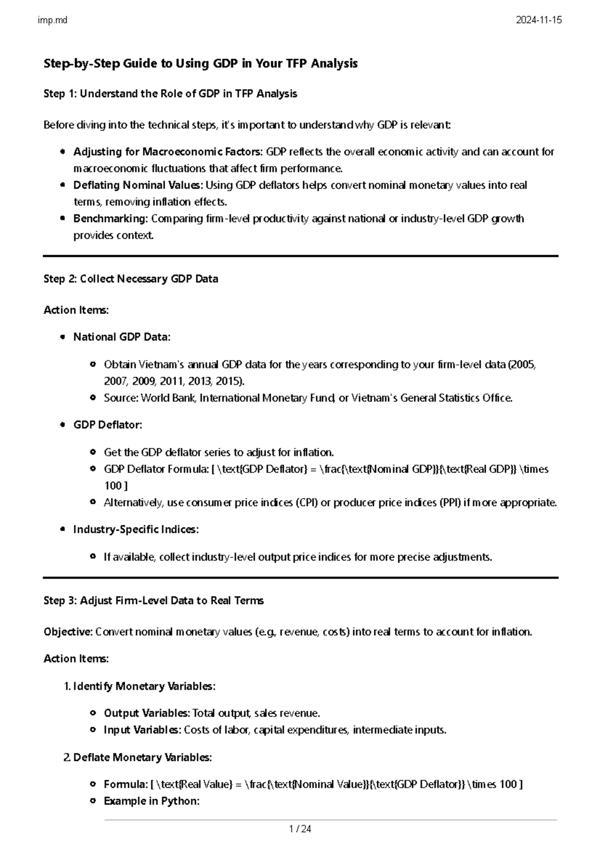 Imp - help u with TFP - Step-by-Step Guide to Using GDP in Your TFP ...