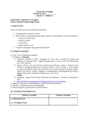 Formulating Prediction - Semi-Detailed Lesson Plan in English GRADE ...