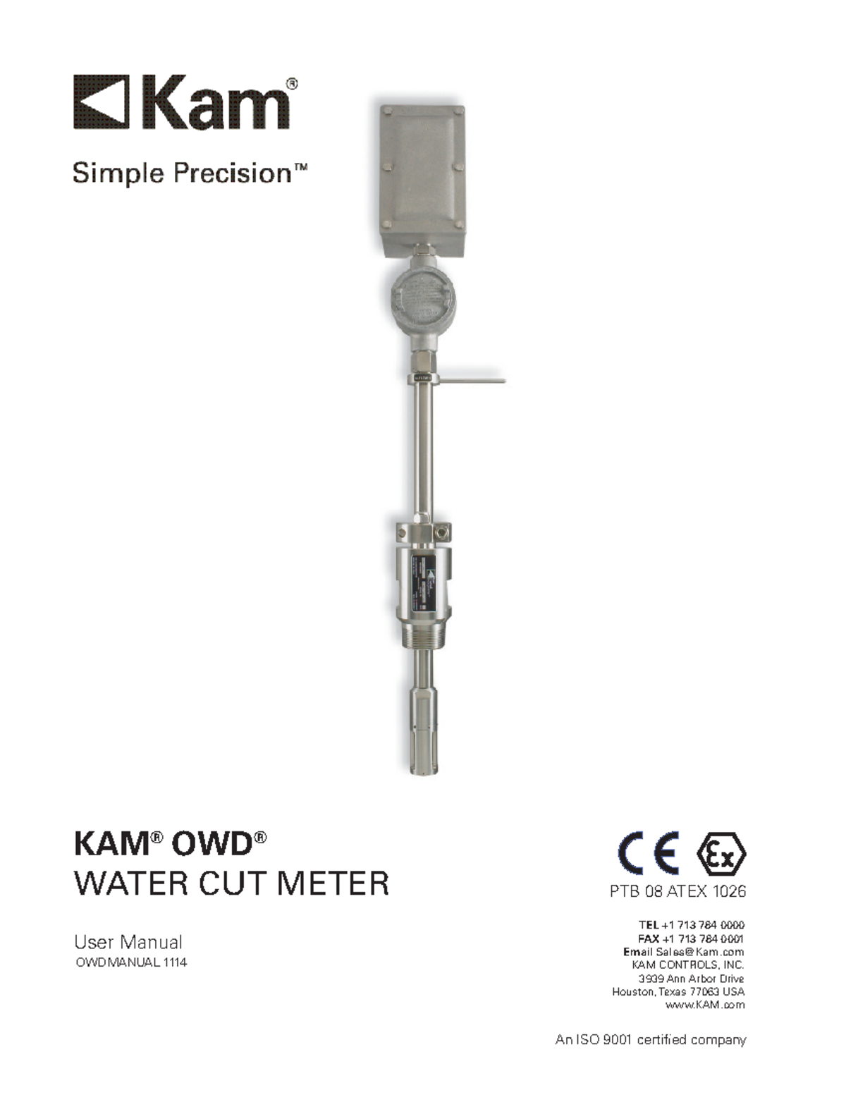 KAM OWD® Oil-Water Detector User Manual - Installation & Operation ...
