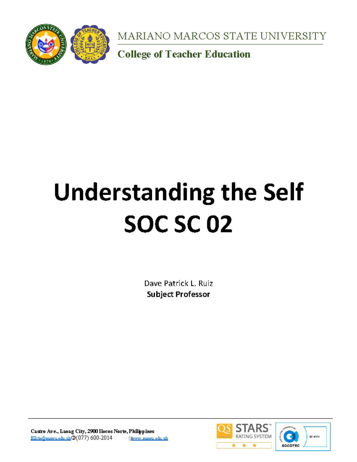 Understanding the Self: Material Self Concepts - Studocu