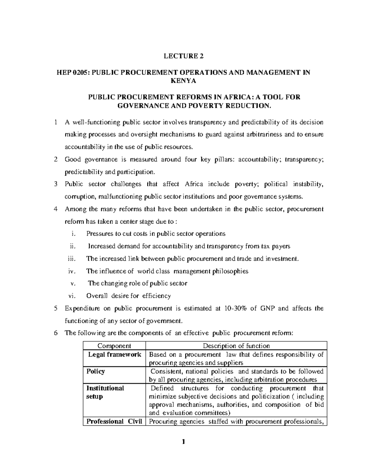 HEP 0205: Lecture 2 - Public Procurement Operations & Governance in ...