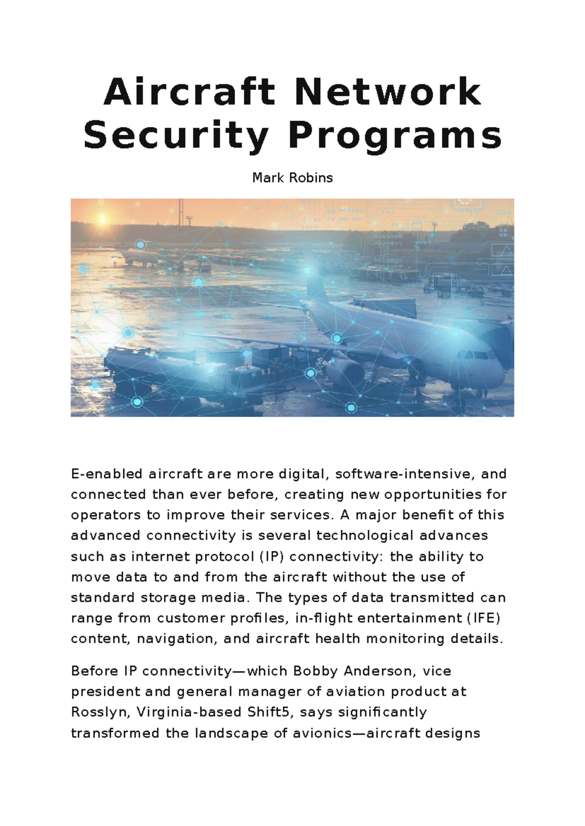 Aircraft Network Security Programs: Ensuring Compliance and Safety ...