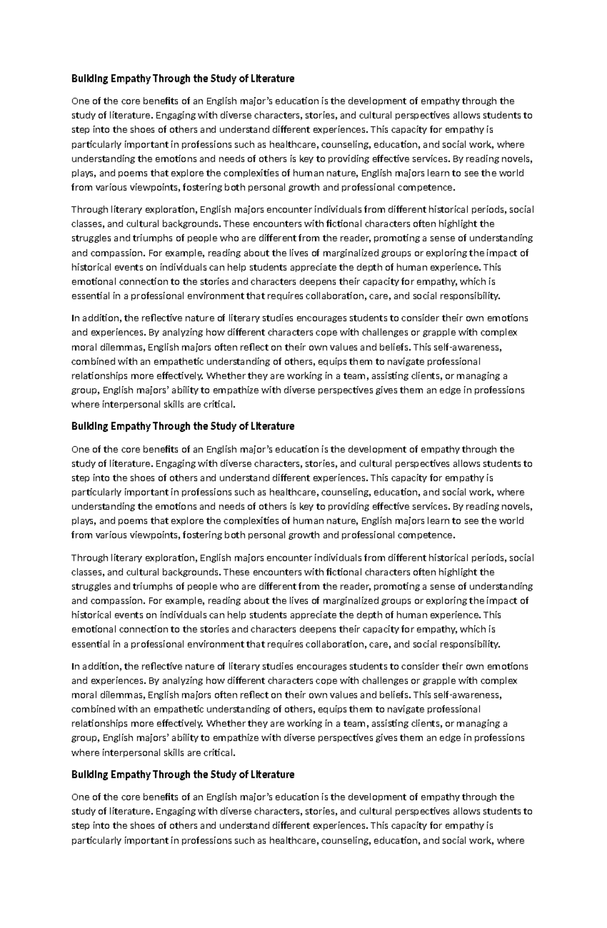 Building Empathy Through the Study of Literature - Engaging with ...