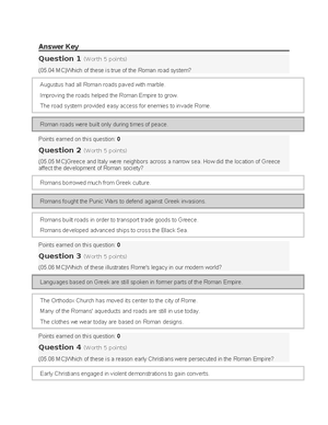 Answer key 2 - Section key for history exam questions - Studocu