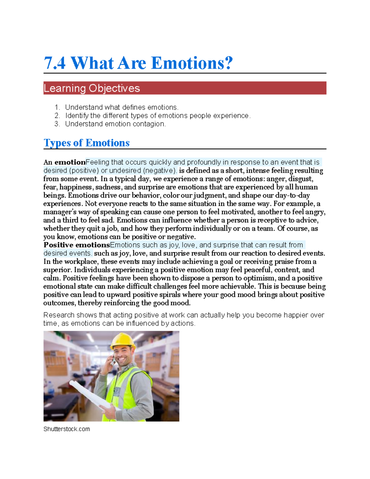What Are Emotions - Organizational Behavior CH7 - 7 What Are Emotions ...