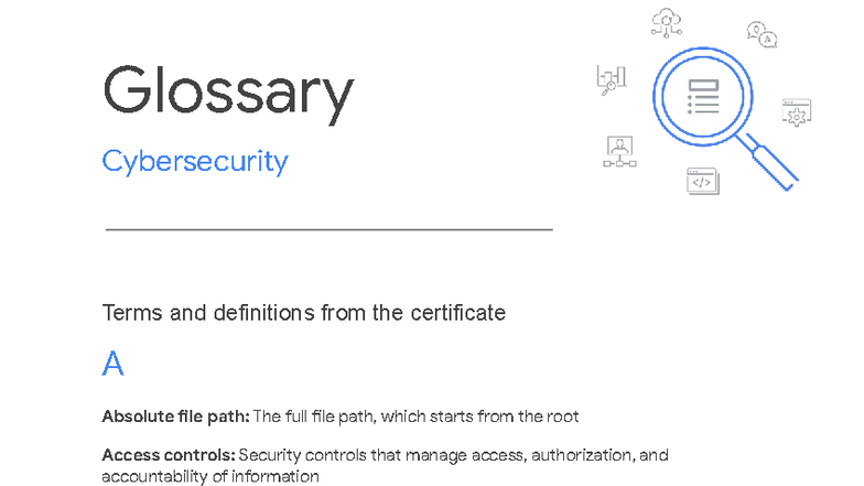 Google Cybersecurity Certificate Glossary: Key Terms & Definitions ...