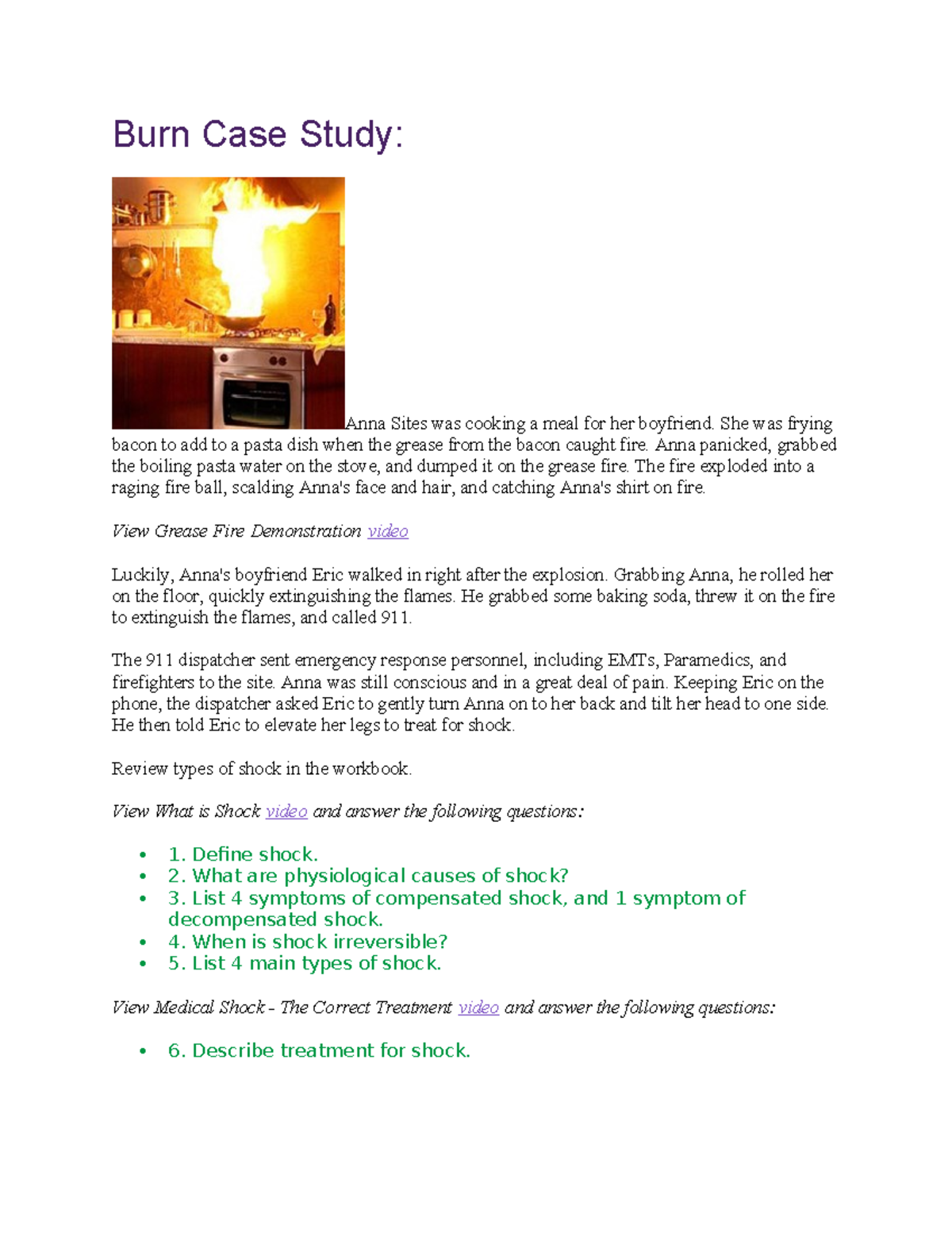 Burn Case Study: Clinical Assessment and Treatment Protocols - Studocu