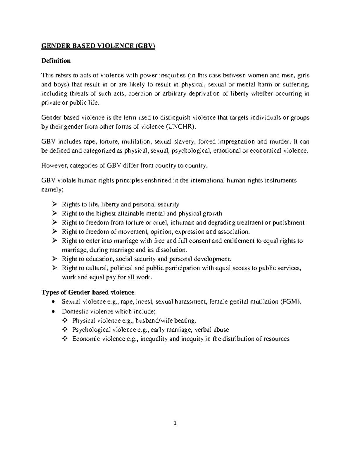 Gender Based Violence 2021 - GENDER BASED VIOLENCE (GBV) Definition ...