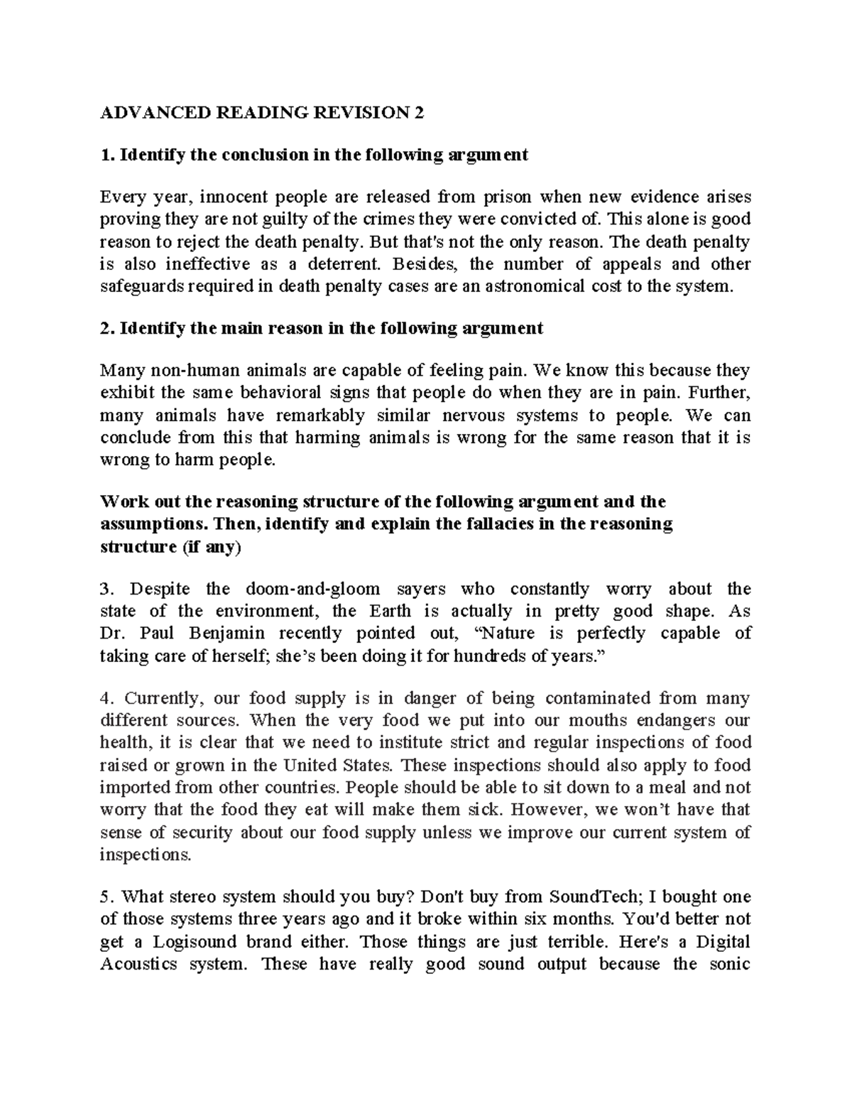 Critical Reading Pre-Midterm Revision Notes for Advanced Study - Studocu