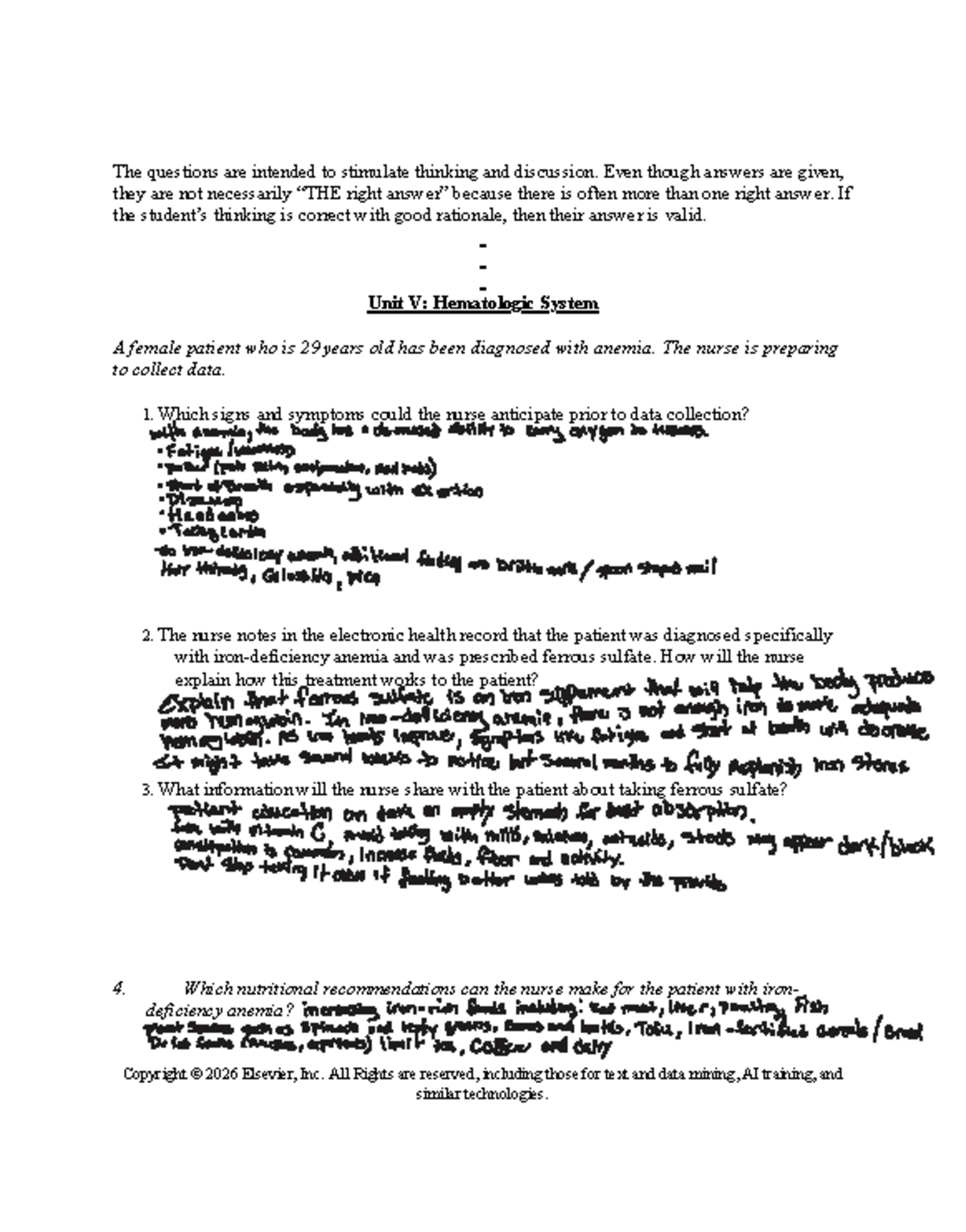 Case Study - Anemia (Unit V) - Studocu