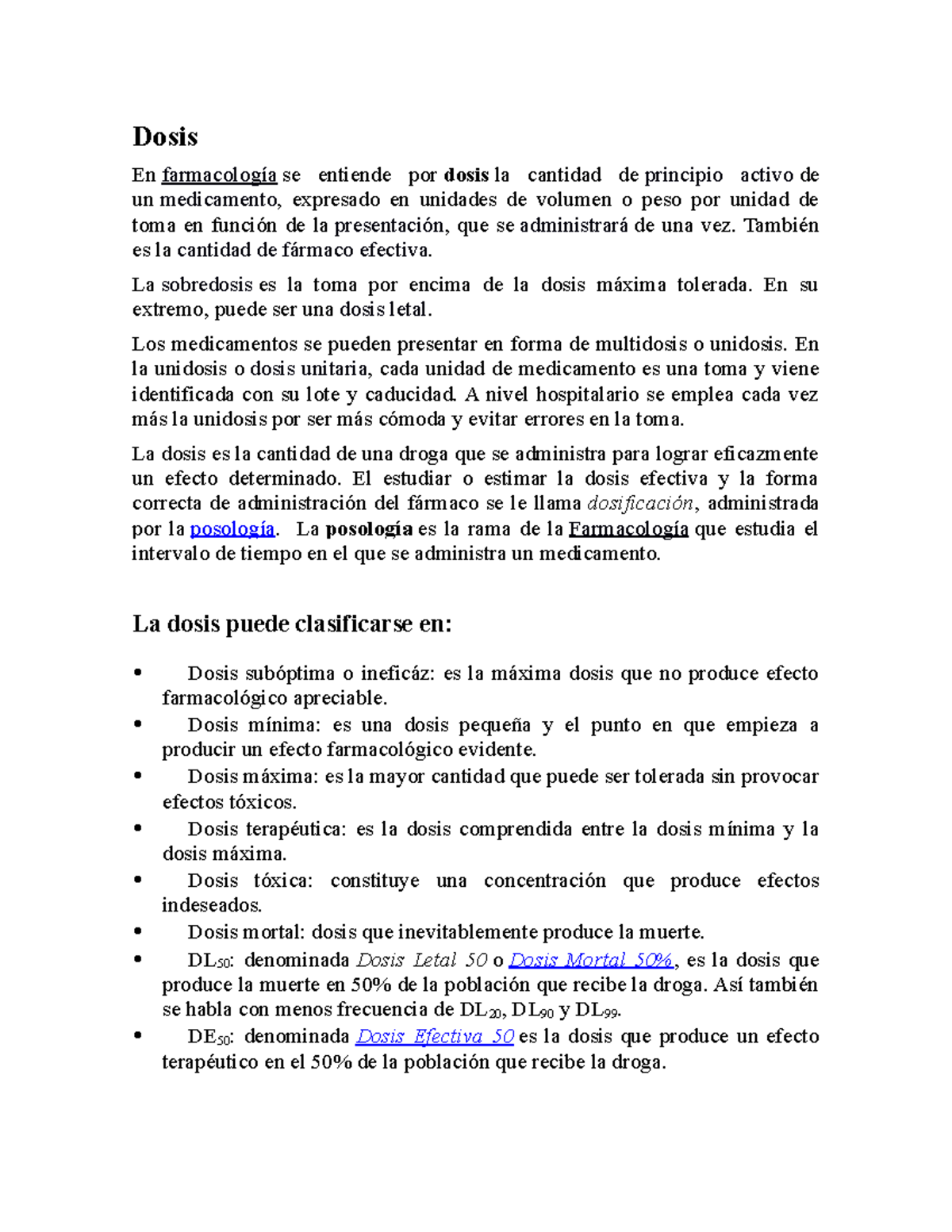 Dosis Máxima en Farmacología: Apuntes y Clasificaciones Esenciales ...