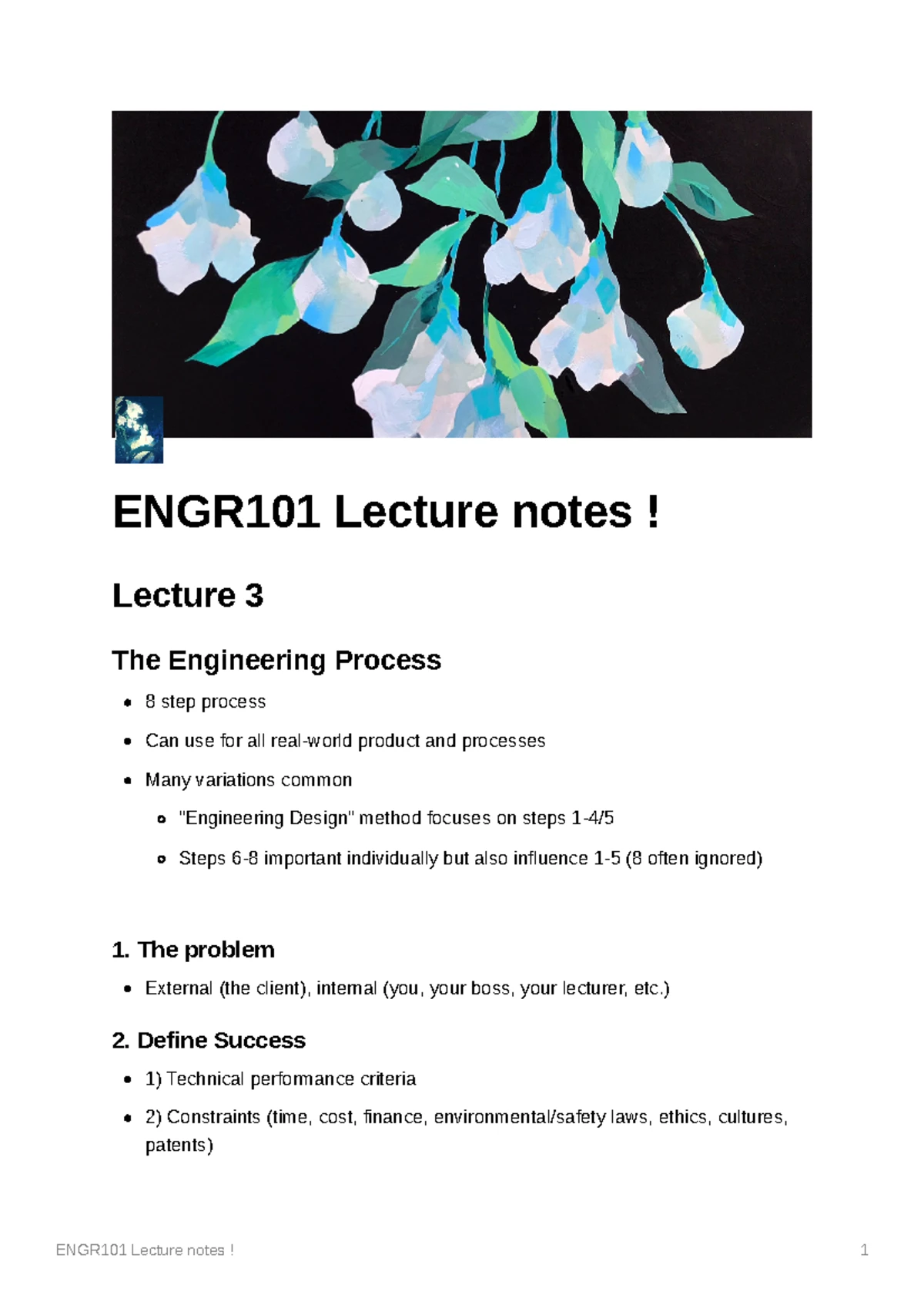 Engr101 Cheat Sheet 2021 Helpful for eng - Problem solving: Exercise ...