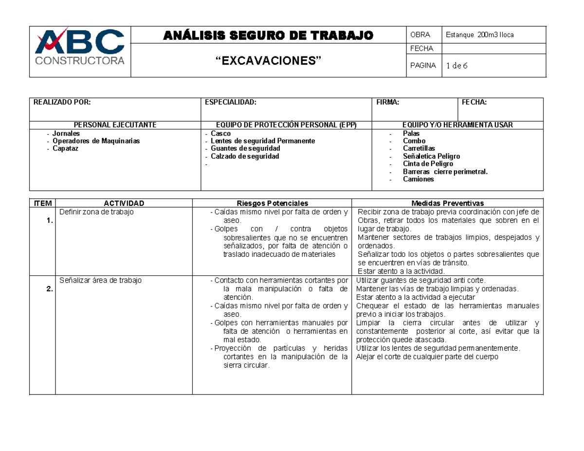 Guía de Seguridad en Excavaciones - AST 2023 - Studocu