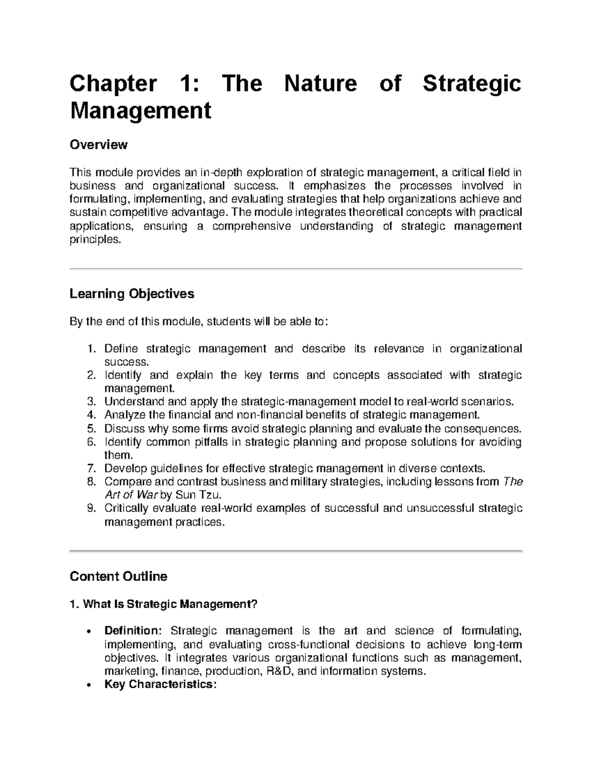 Strategic Management Overview: Key Concepts and Applications (BUS 346 ...