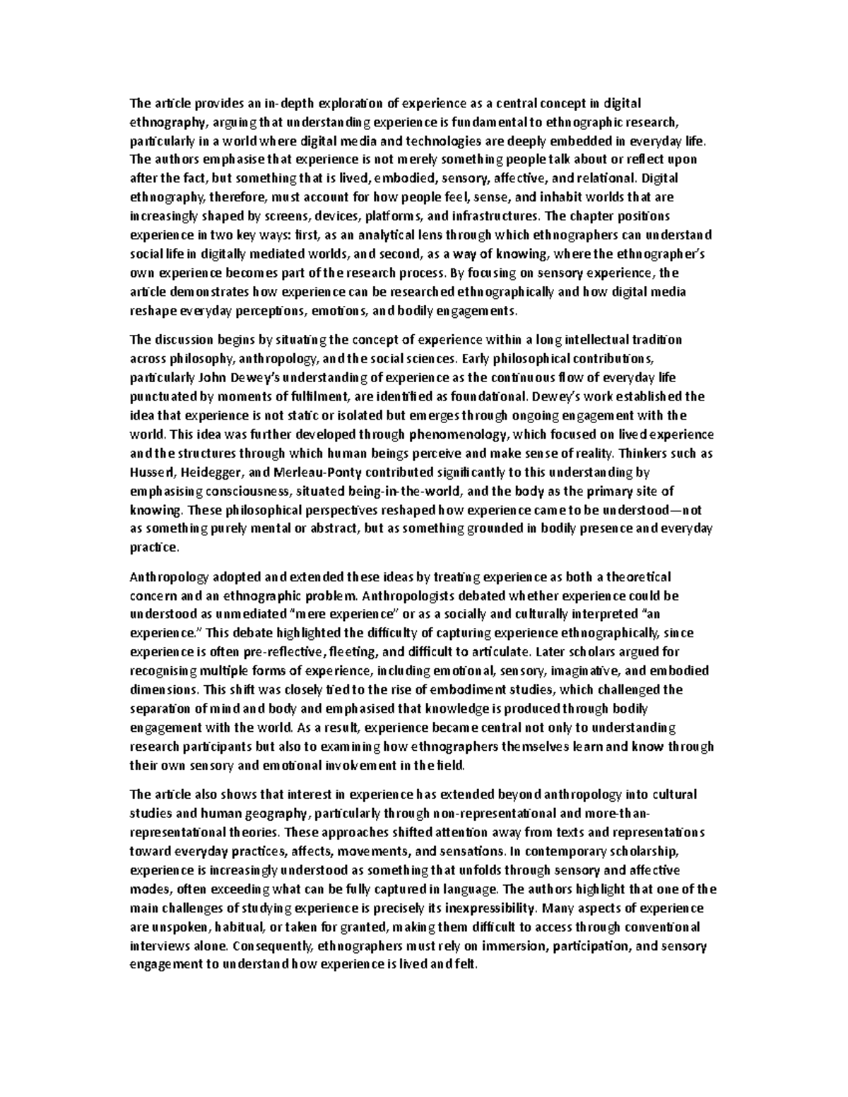 Exploring Experience in Digital Ethnography: Insights and Methods DSC ...