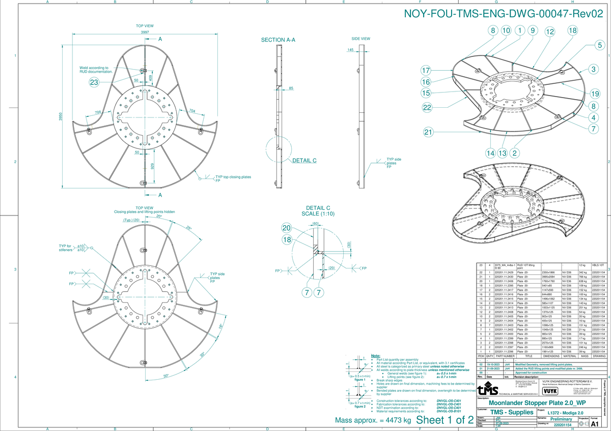 TMS-ENG-0447 Rev02 - Stopper Plates Design Documentation - Studocu