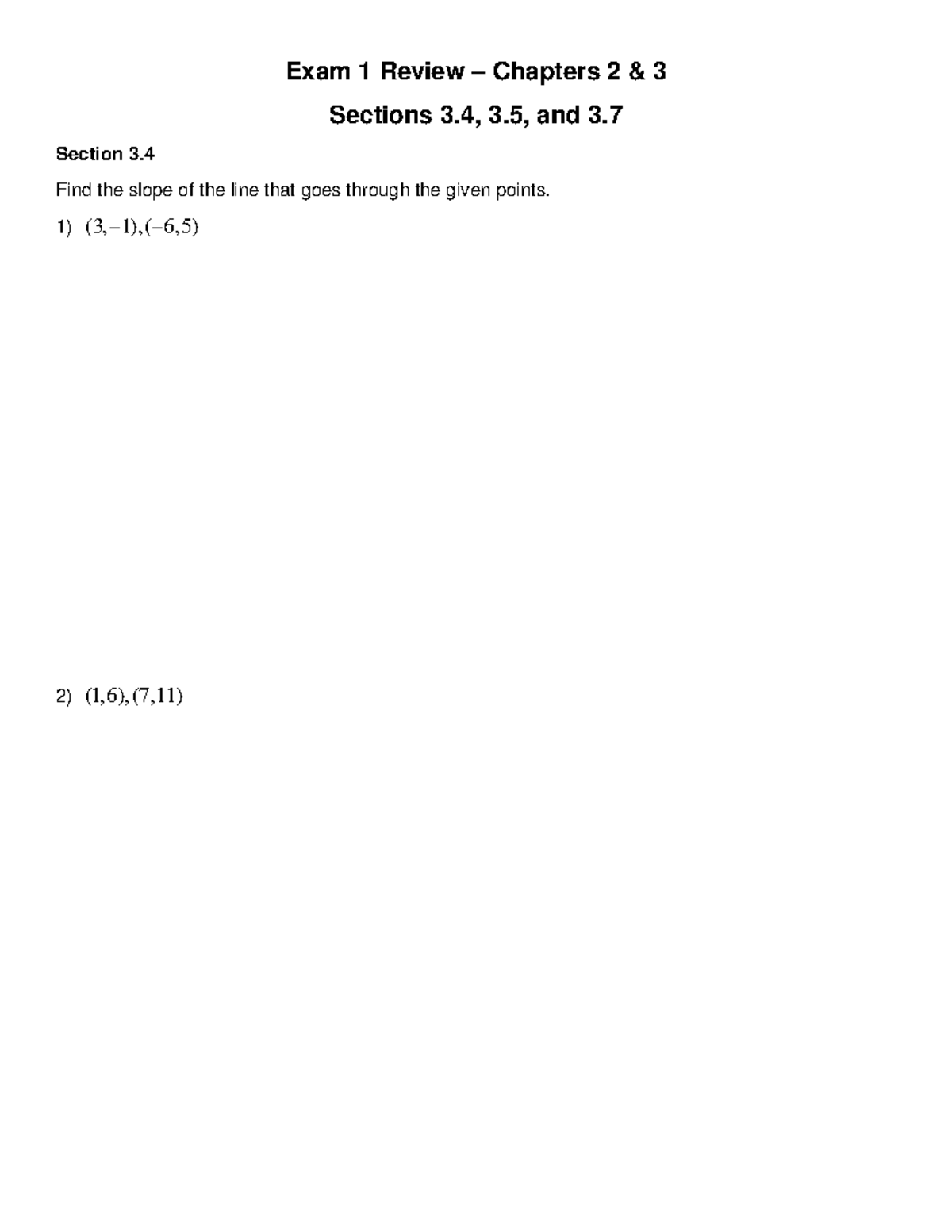 Exam 1 Review – Chapters 2 & 3 - Studocu