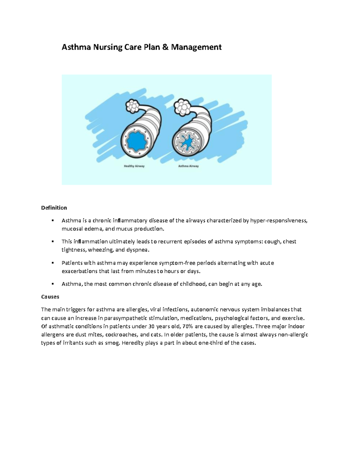Asthma Nursing Care Plan Management - Asthma Nursing Care Plan ...