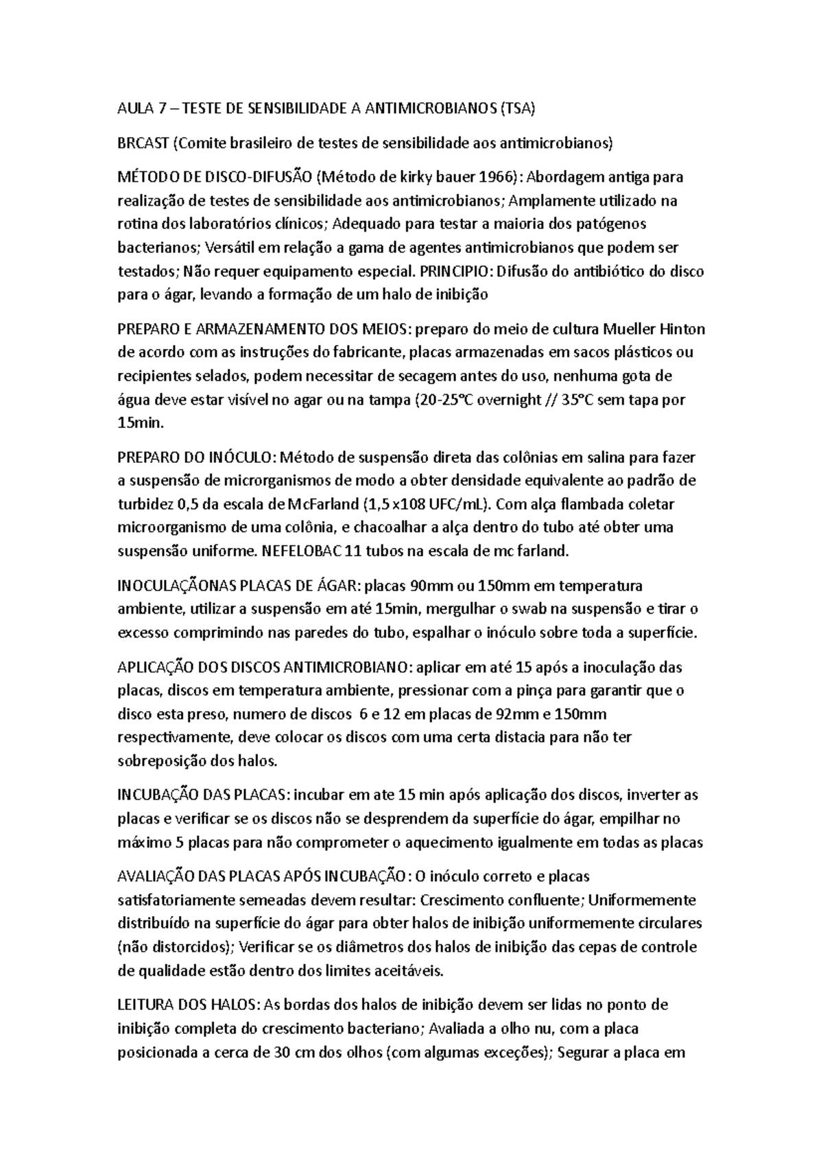 Resumo Microbiologia NP2: Testes de Sensibilidade e Virologia - Studocu