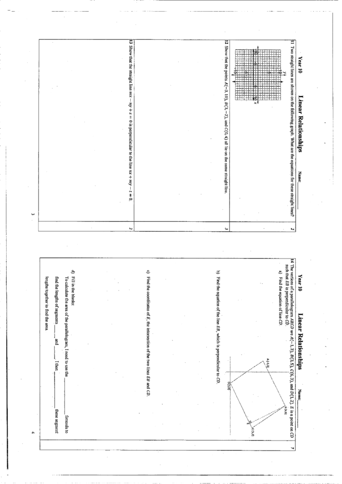 Year 10 Linear Relationships: Equations and Graphs Analysis - Studocu