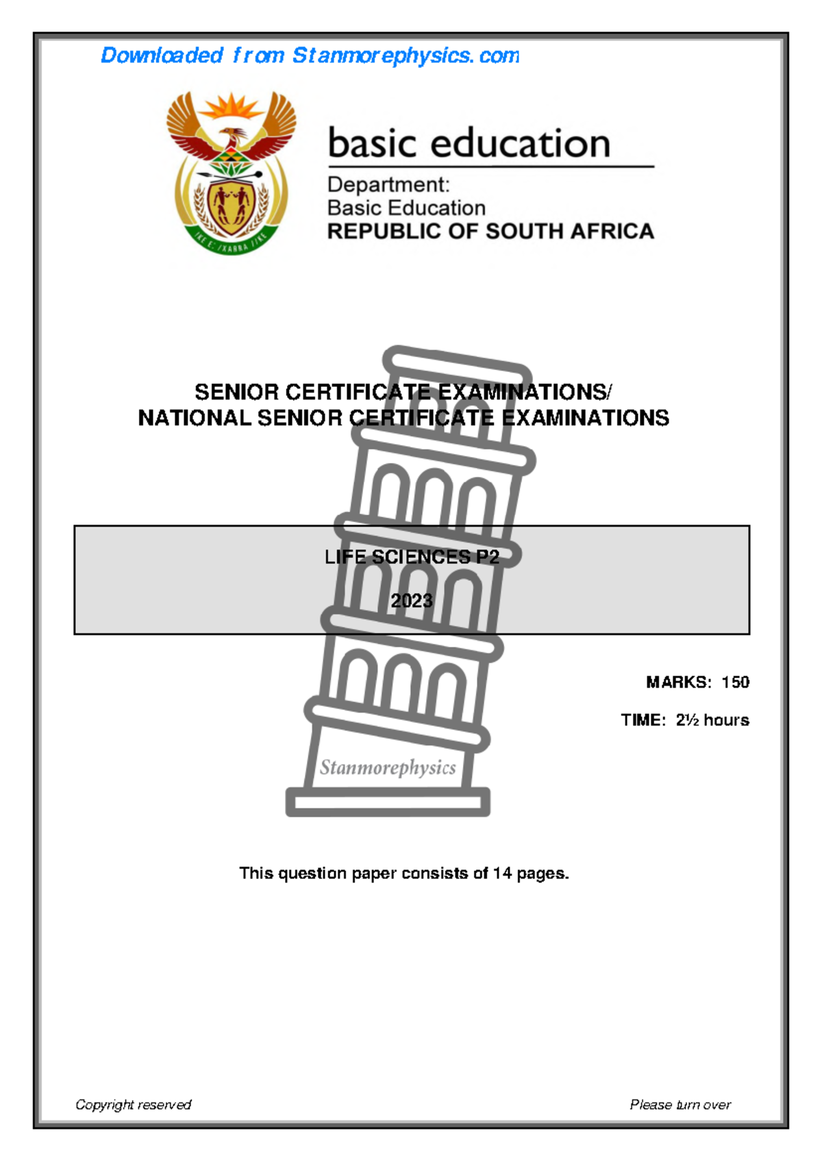 Life Sciences Grade 12 NSC May/June 2023 Exam Paper & Memo P2 - Studocu