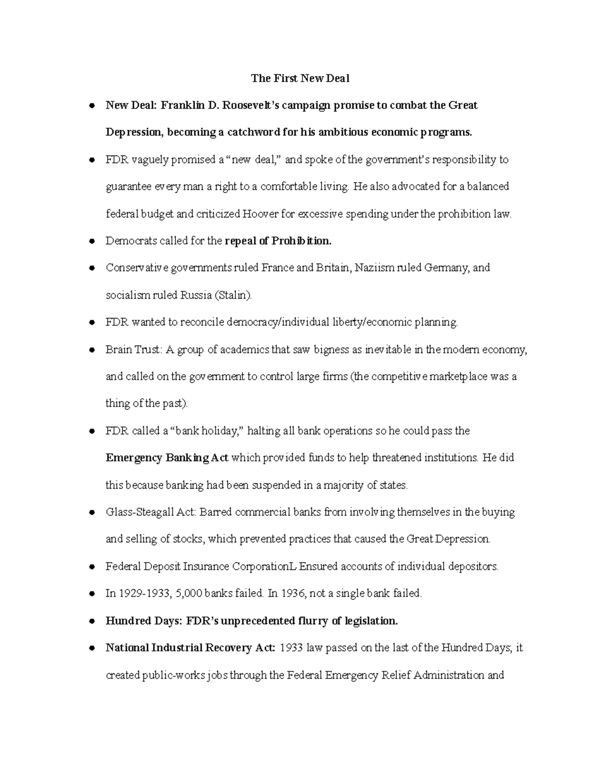 Give Me Liberty! CH 21 Notes: The First New Deal and Its Impact - Studocu