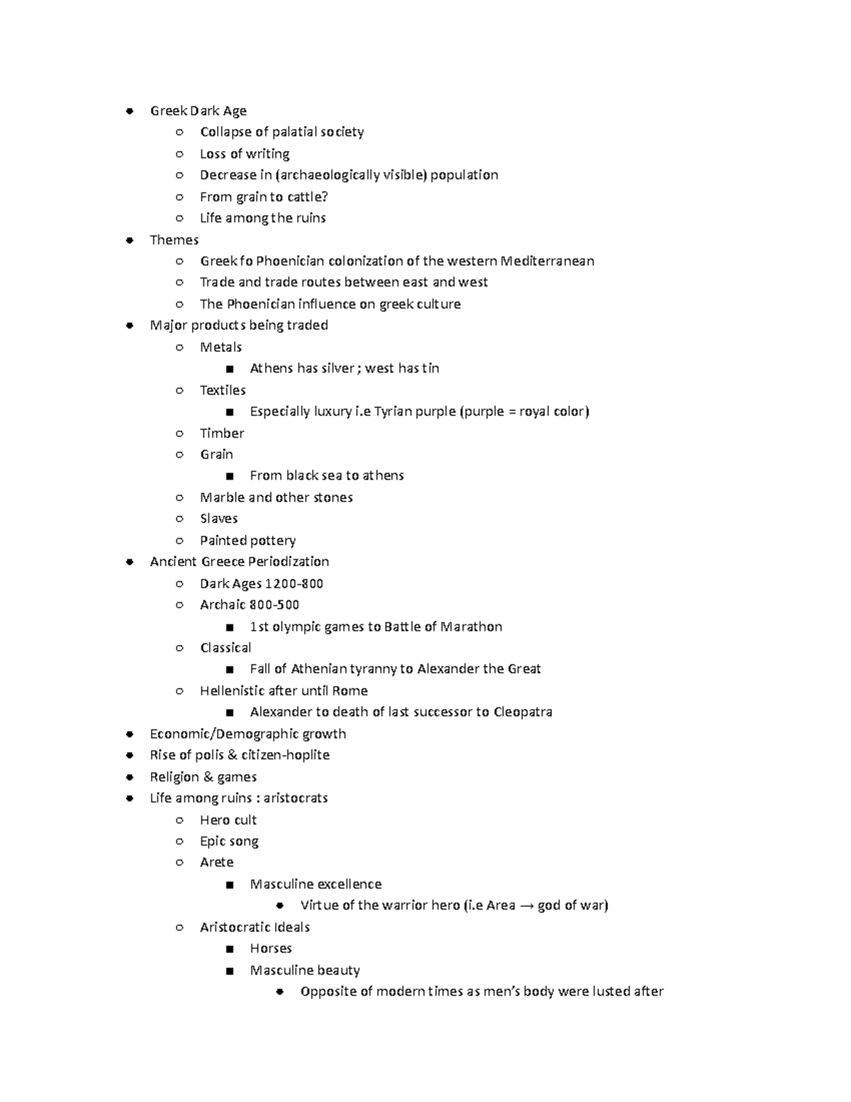 Final Exam Study Guide: Significant Themes in Greek & Roman History ...
