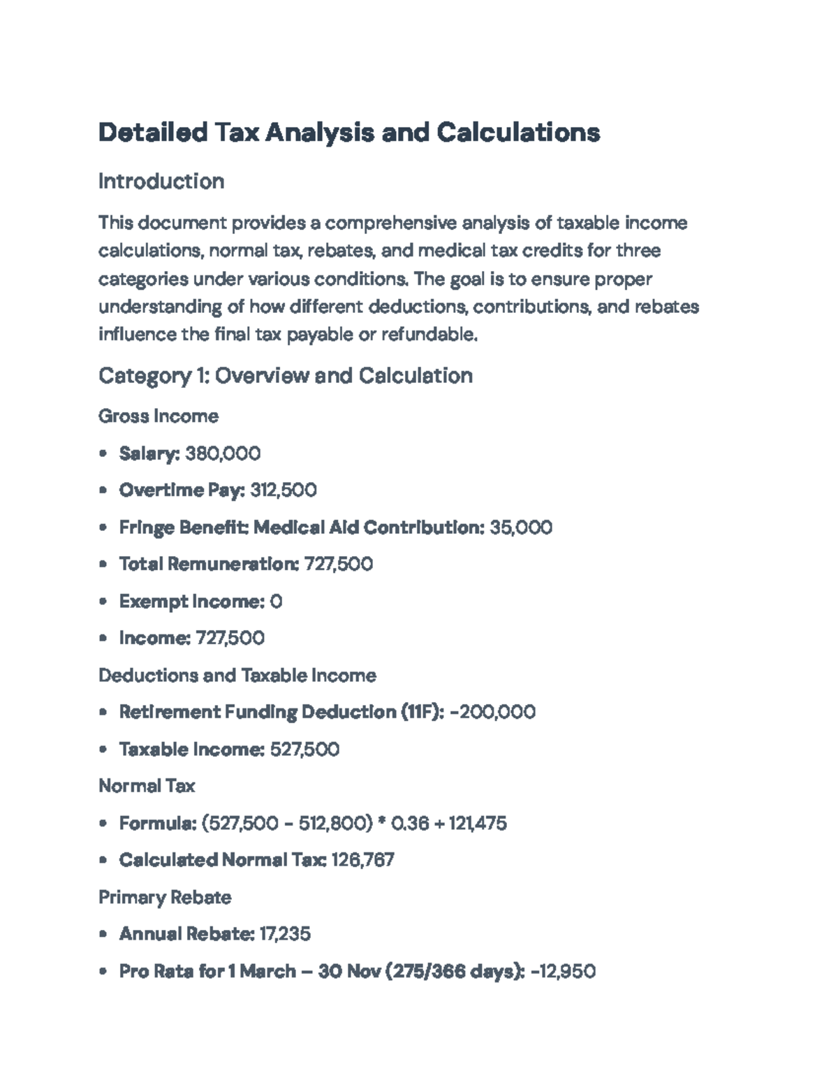 Comprehensive Tax Analysis and Calculation Strategies (UMB432) - Studocu