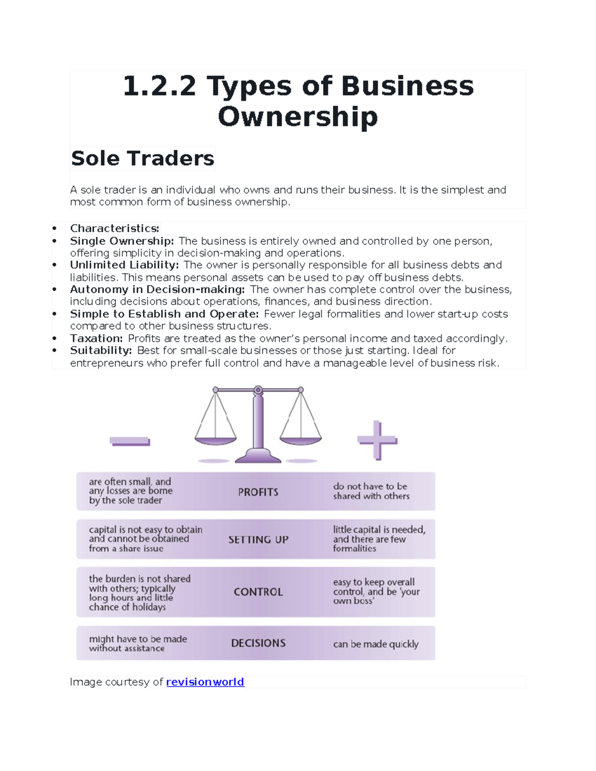 1.2.2 Types of Business Ownership - 1.2 Types of Business Ownership ...
