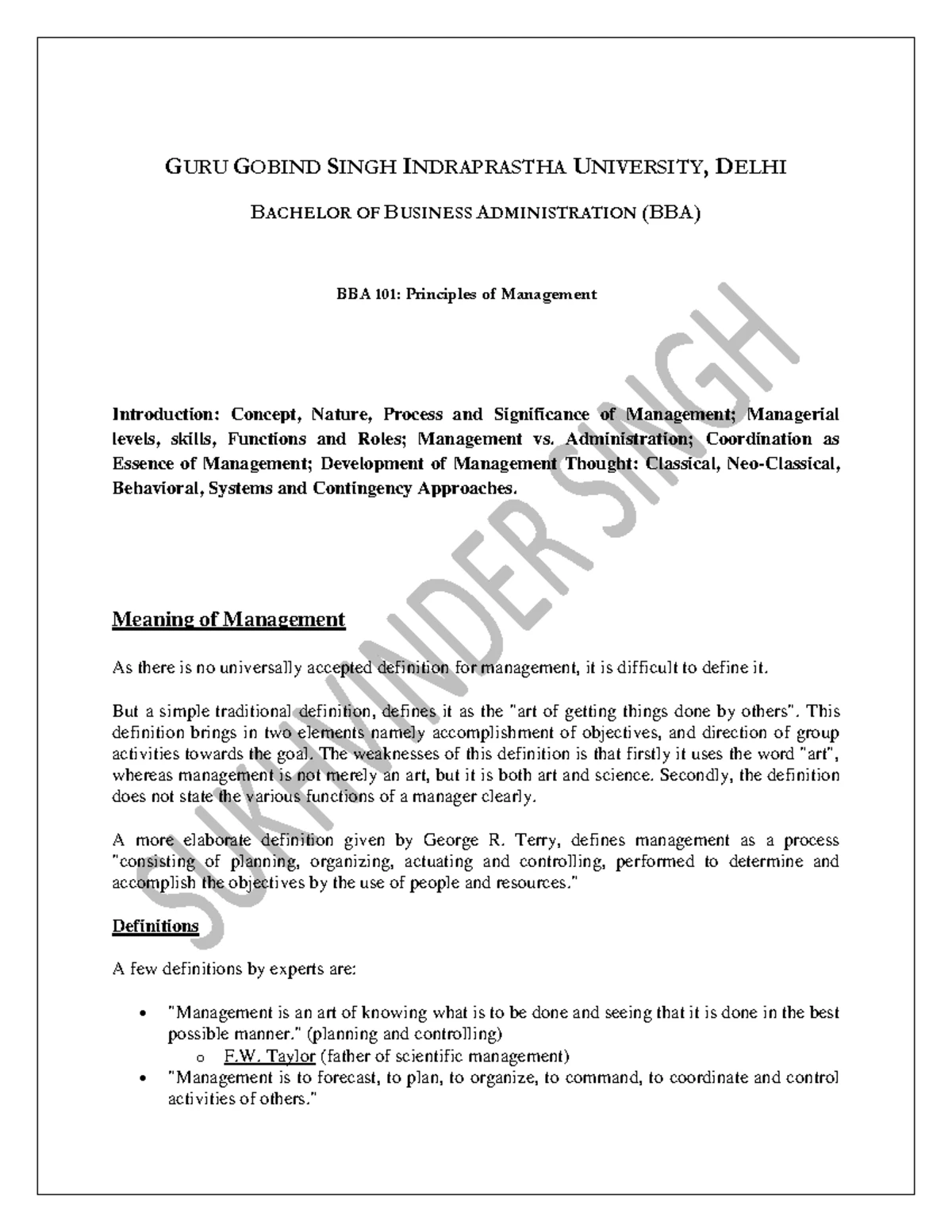 MCOB UNIT-1 - MCOB Unit 1 - Management Concept And Organizational ...