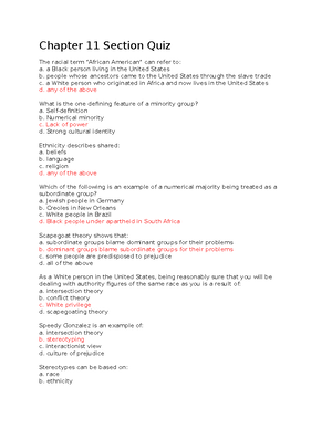 Chapter 9 Section Quiz - Chapter 9 Section Quiz 9 What is Social ...