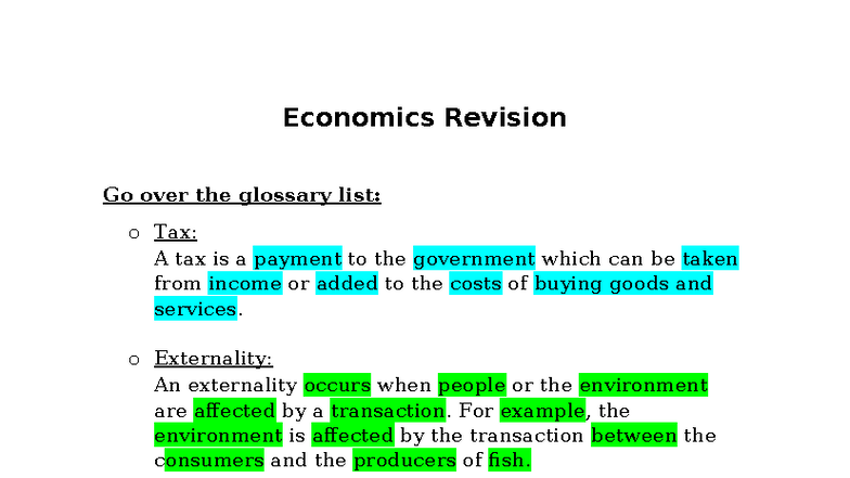 Economics Revision: Key Concepts in Demand and Supply - Studocu