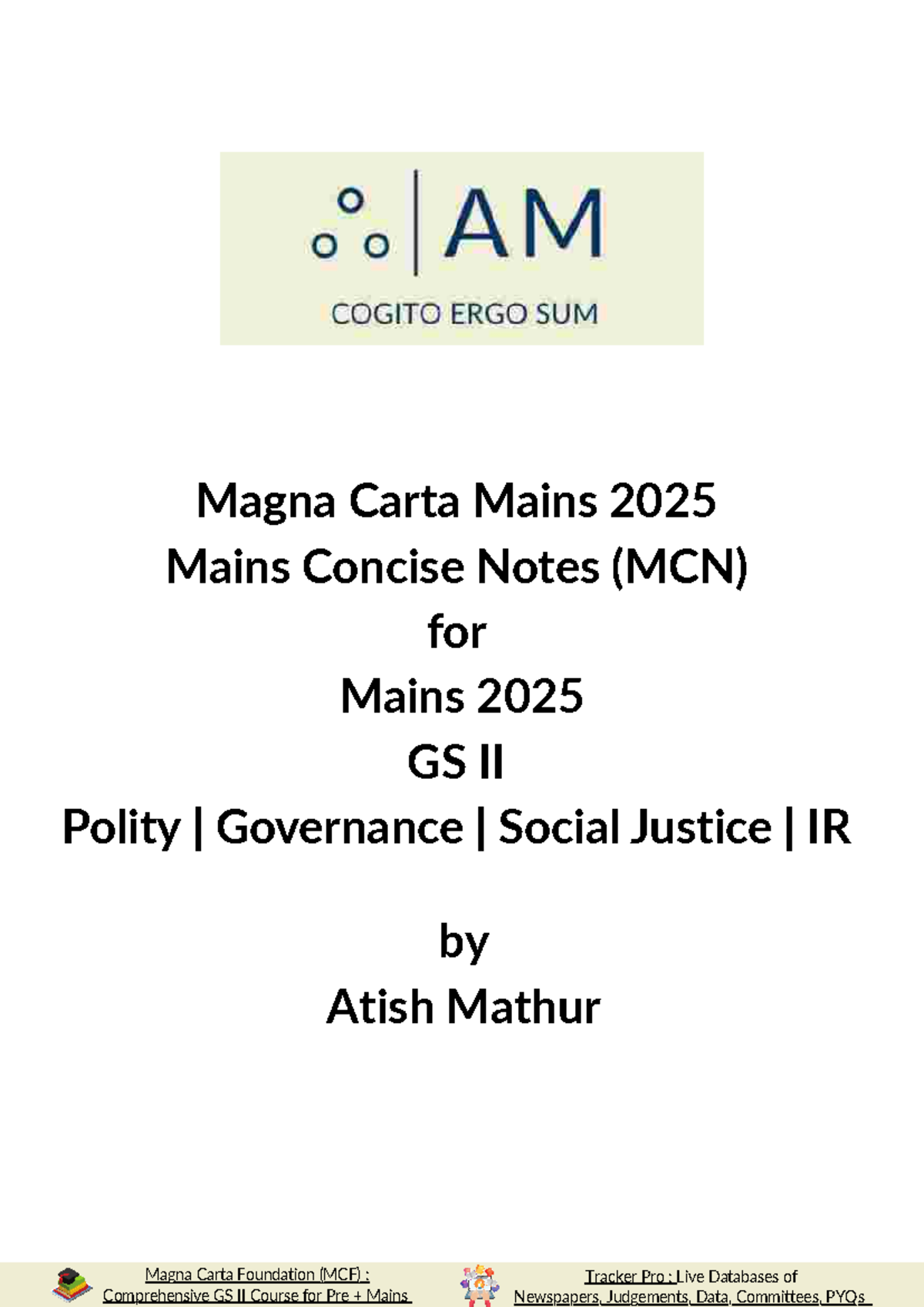 Magna Carta Mains 2025 GS II Polity Governance Social Justice Concise ...