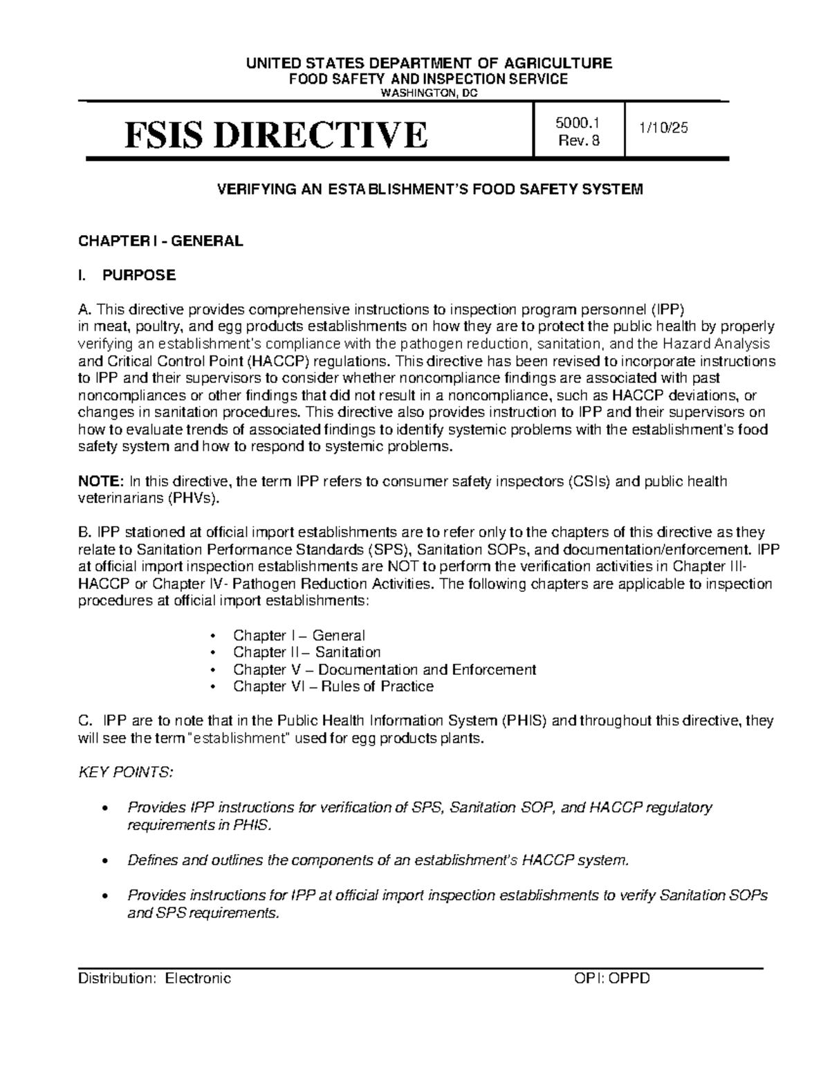 FSIS 9 CFR 416 Sanitation SOP Verification Guidelines - Studocu