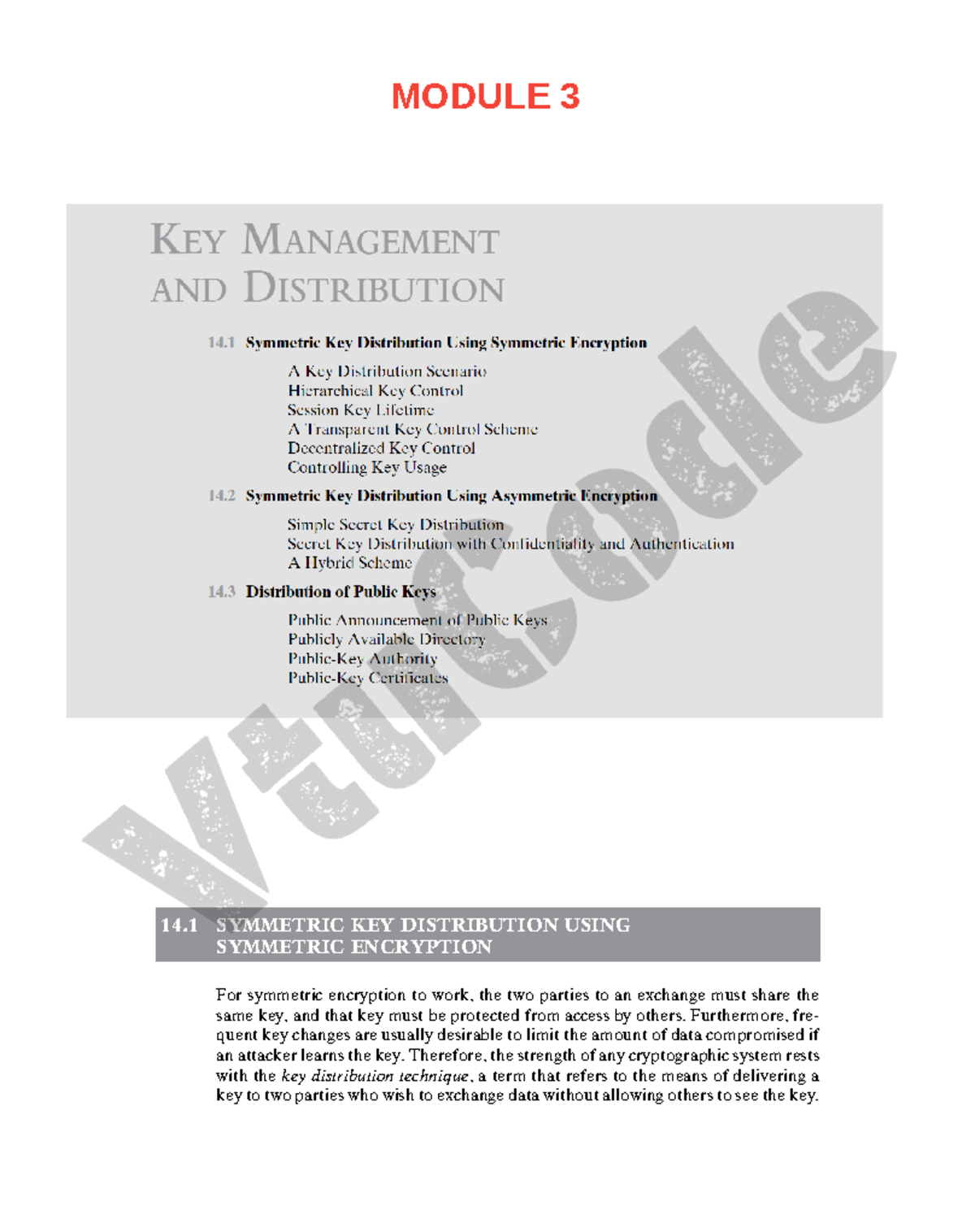@vtucode - .............................. - 418 Chapter 14 / Key ManageMent and distribution No ...