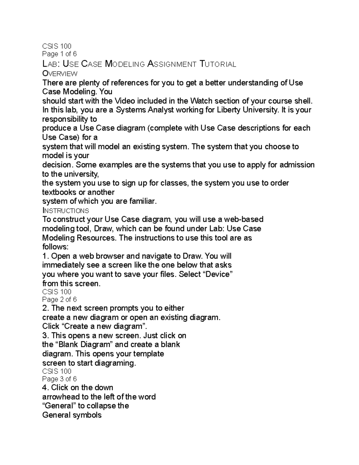 CSIS 100 Use Case Modeling Assignment Tutorial and Guidelines - Studocu