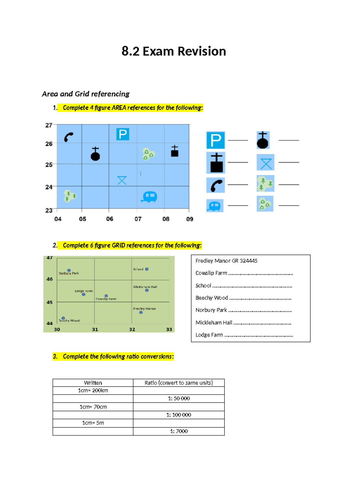 GEOG 101: Exam Revision on Area, Grid Referencing & Water Cycle - Studocu