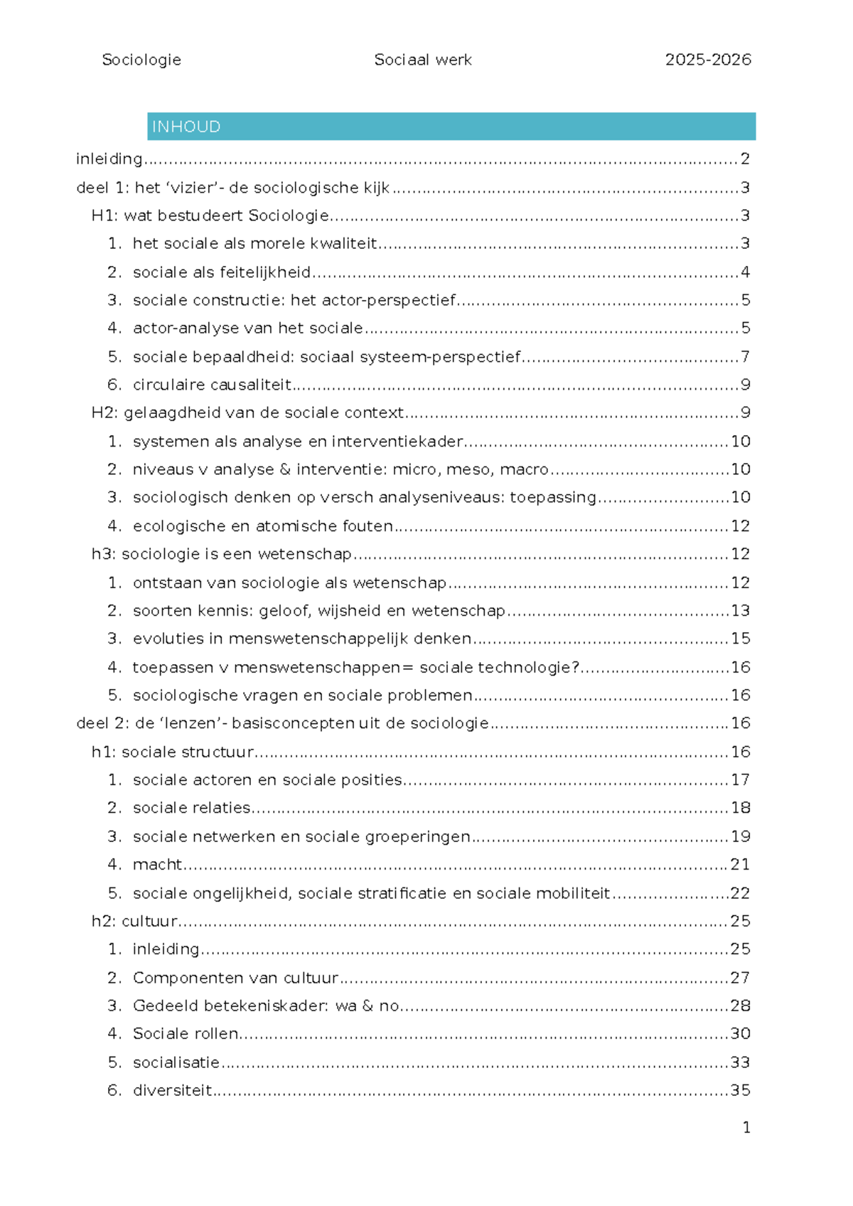 Sociologie Sociaal Werk - Samenvatting van Lessen en Boek - Studocu