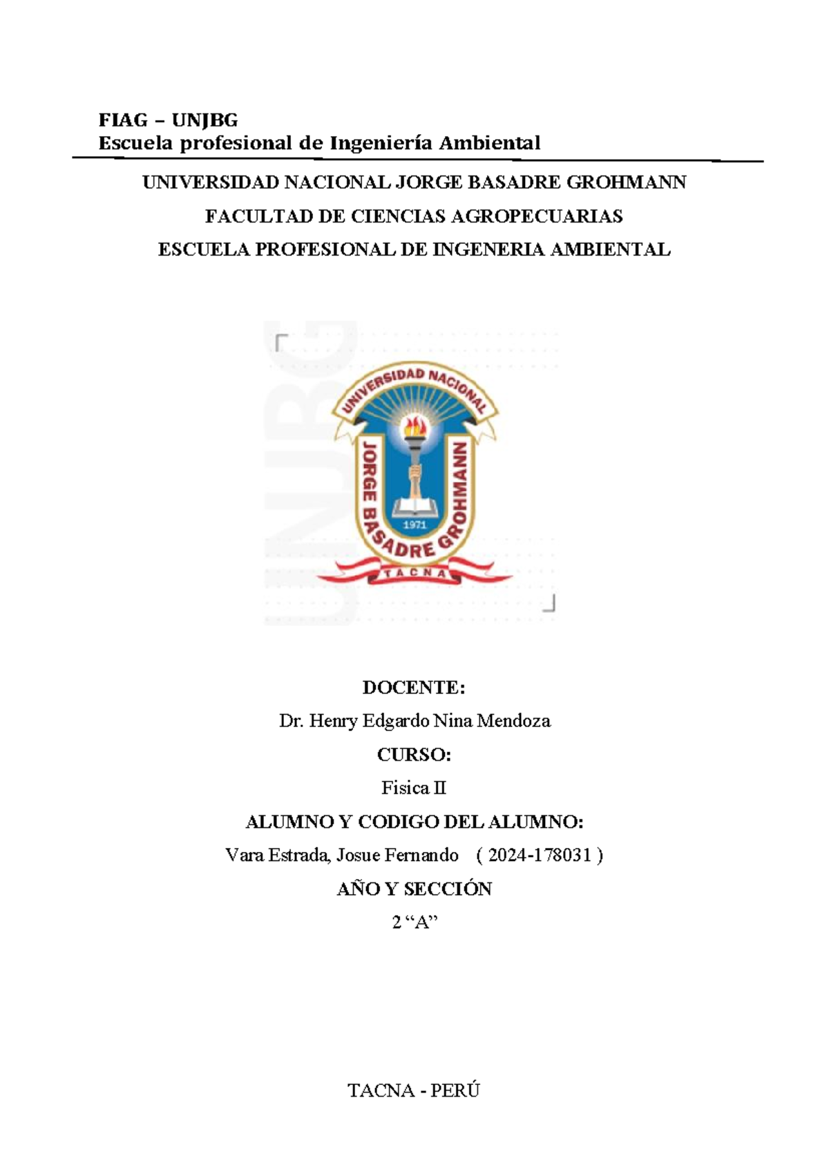 FIAG UNJBG Fisica II - LAB: Campo Eléctrico y Superficies ...