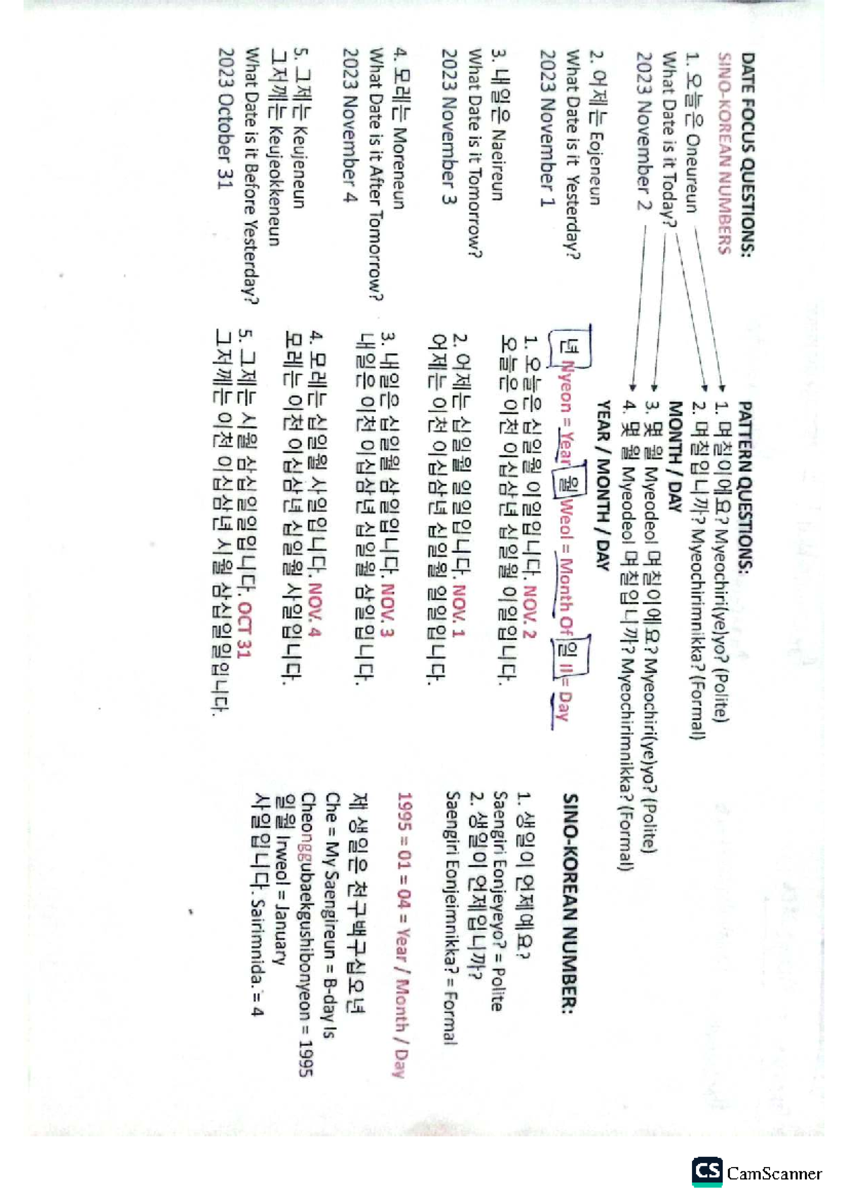 DATE FOCUS QUESTIONS: PATTERN QUESTIONS FOR KOREAN DATES - Studocu