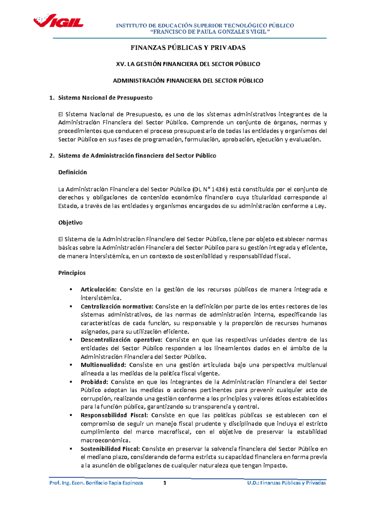 LA GESTIÓN FINANCIERA DEL SECTOR PÚBLICO - FINANZAS PÚBLICAS - 2024 ...
