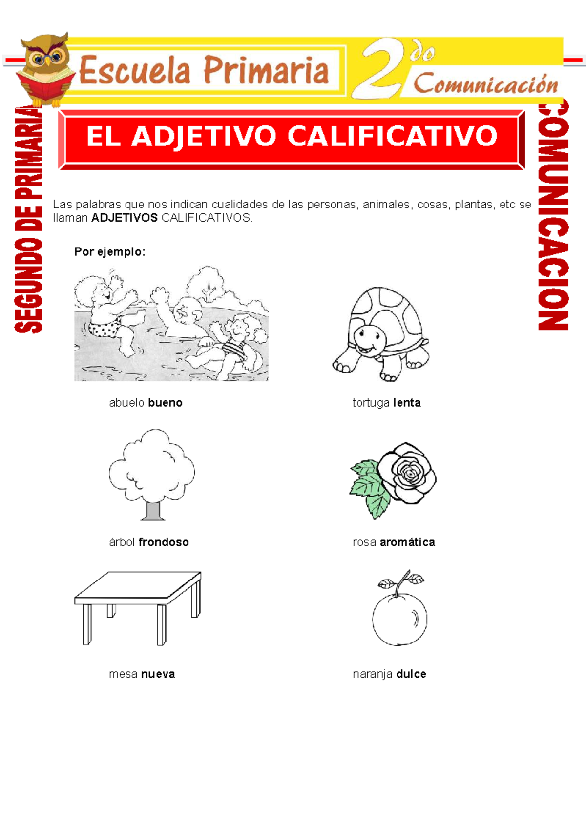 Adjetivos Calificativos para Segundo de Primaria: Práctica y Ejercicios ...