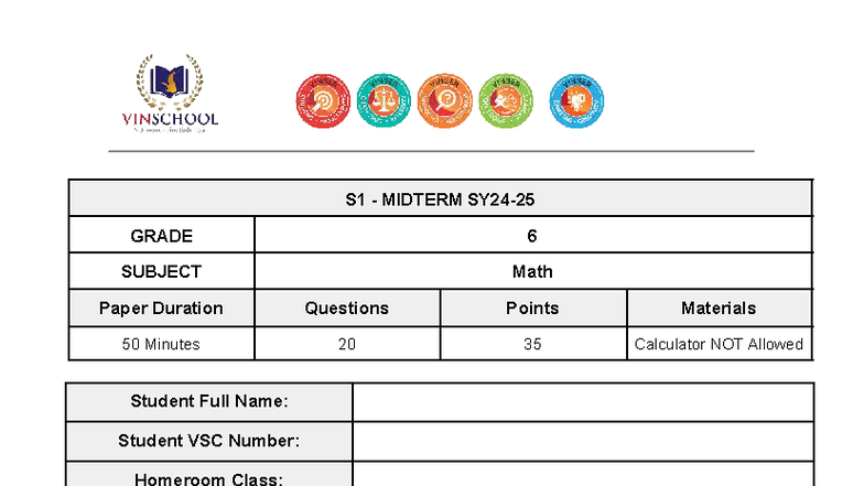 S1 MIDTERM GRADE 6 MATH ASSESSMENT PAPER - Studocu