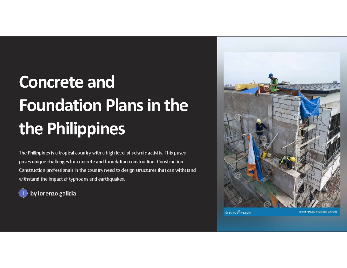 Concrete and Foundation Plans - This poses poses unique challenges for concrete and foundation ...