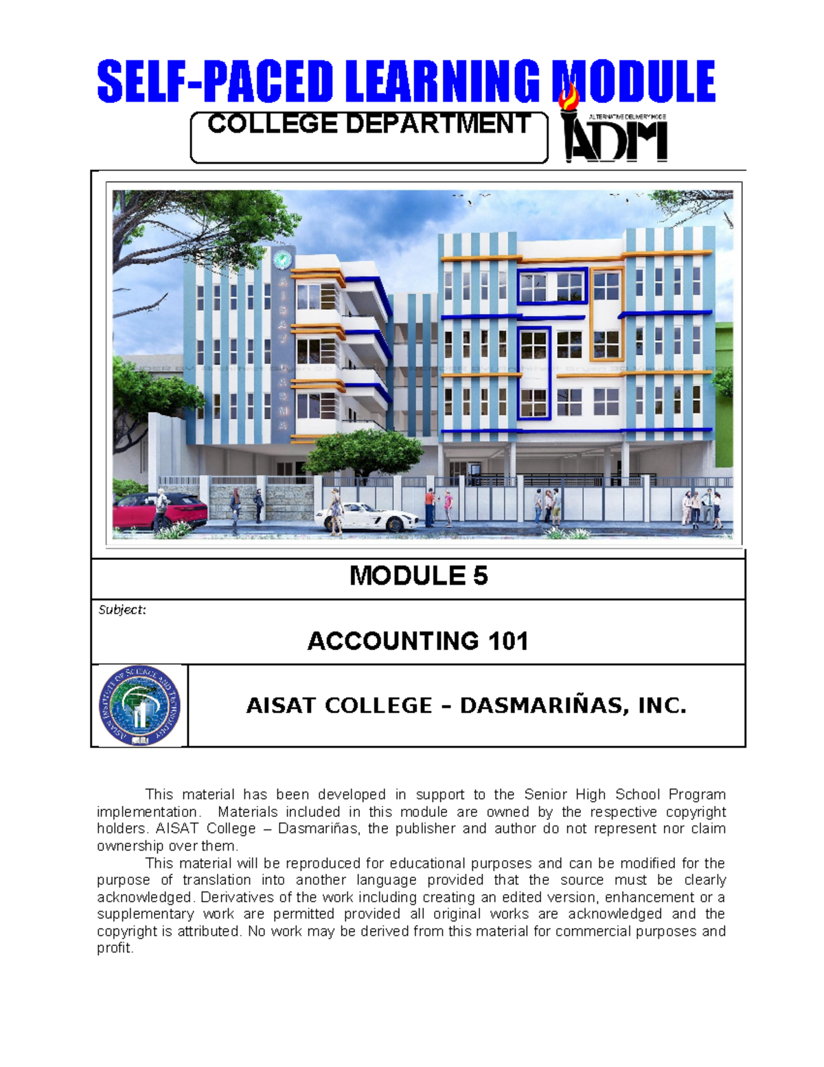 ACTG101 Module 5 - Comprehensive Lesson on Accounting Cycle - Studocu