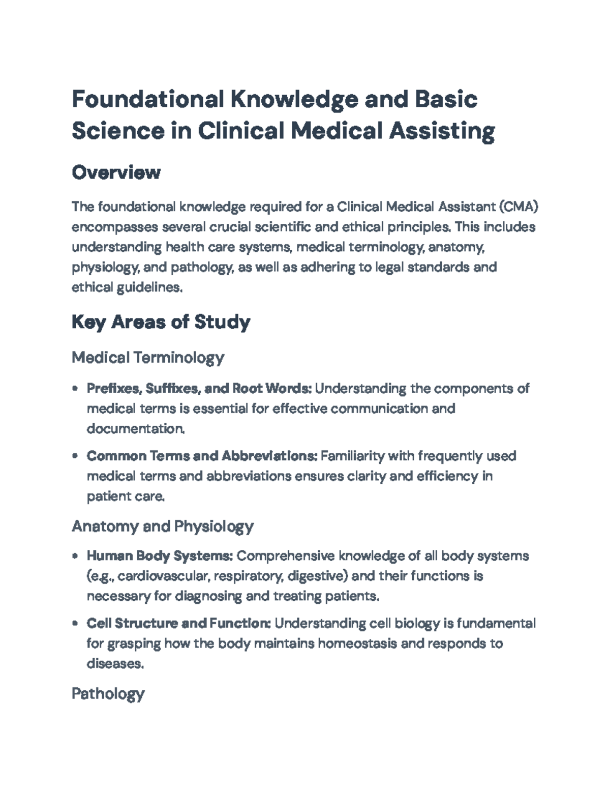 Foundational Knowledge & Basic Science for Clinical Medical Assisting ...