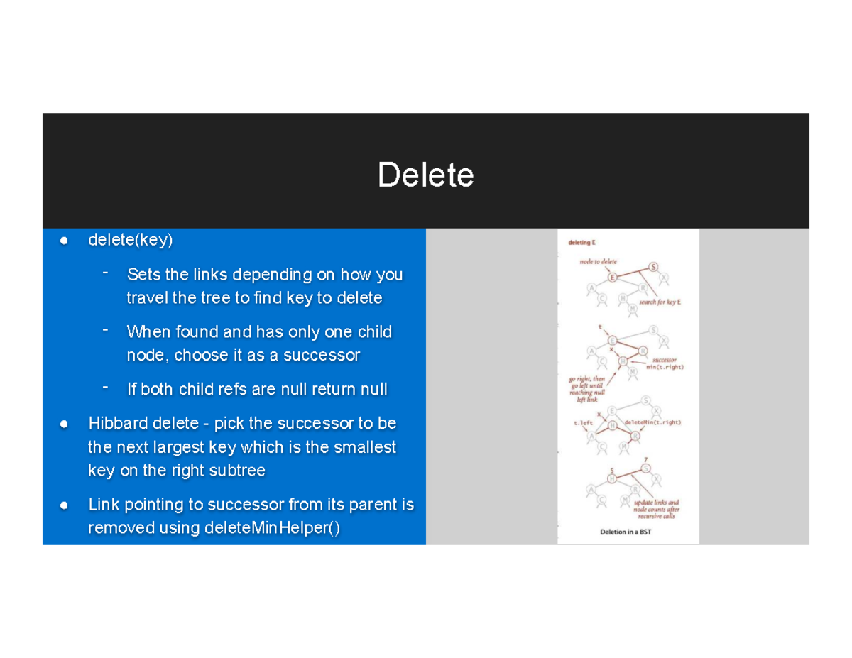 Binary Search Tree Operations: Deletion and Key Iteration - Studocu