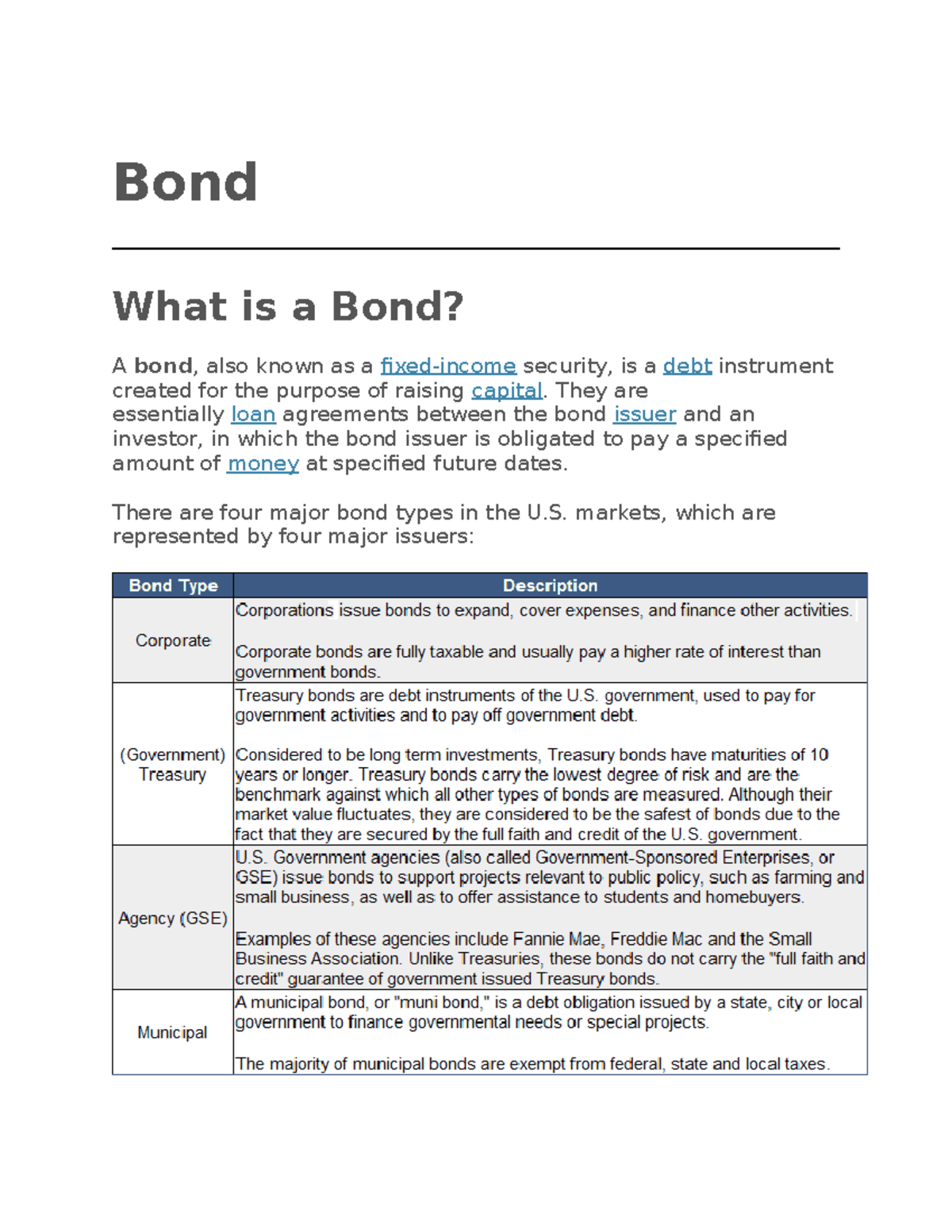 Bond Notes - Chapter 5: Understanding Bonds and Their Importance - Studocu